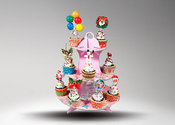 Corrugated Cardboard Cup Cake Stand / Corrugated Paper Wedding Cake Stand supplier