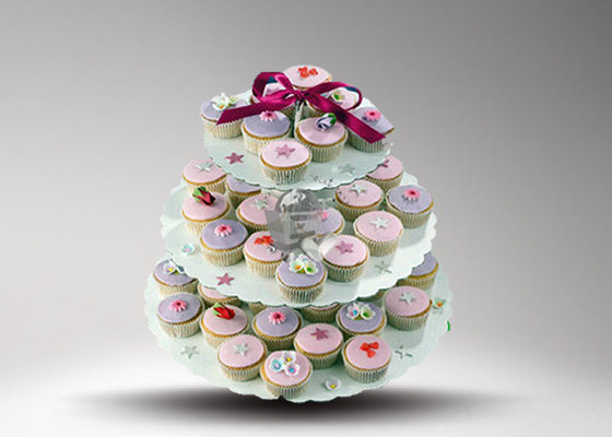 Corrugated Cardboard Cup Cake Stand / Corrugated Paper Wedding Cake Stand supplier