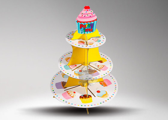Recyclable Decorative Paper Cake Stands / Cup Cake Holder 3 - layer supplier