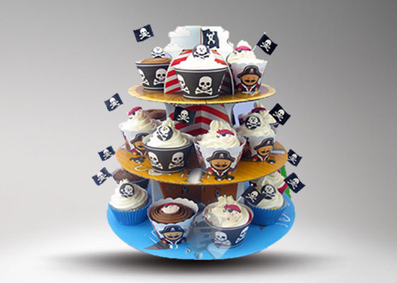 OEM Children Party POP Cardboard Cup Cake Stand / Advertising Carton Display supplier