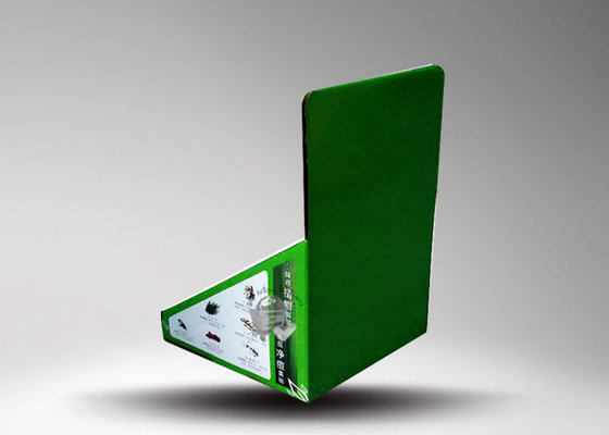 Bright Green Custom Cardboard Display 2 tiers For Skin Care Products supplier