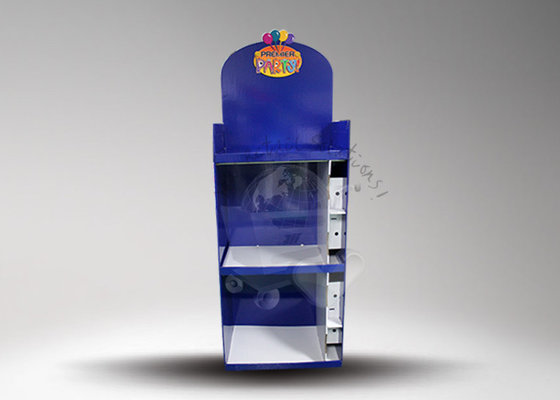 Custom Paper Floor Toy Display Stands / Glossy Cardboard Display Shelf For Retail Store supplier