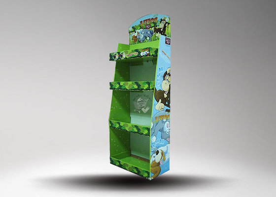 3 tier Corrugated Glossy Toy Display Stands For Promotion with Shiny Coating supplier