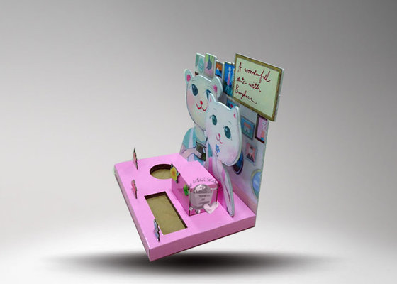 Pink Cartoon Custom Cardboard Display With Rabbit Cartoon For Promotion supplier
