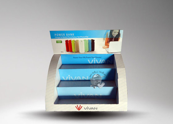 Offset Printing 3-tier Tabletop Cardboard Counter Display For Supermarket Center supplier