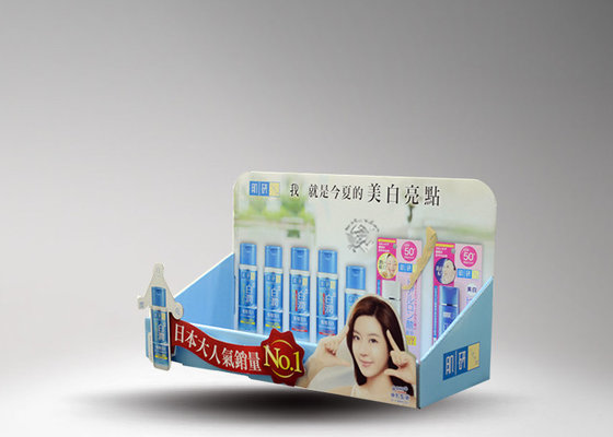 CMYK 4C Skin Care Cardboard Counter Display / Body Care Paper Counter Rack supplier
