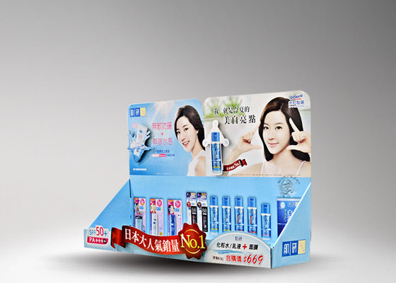 CMYK 4C Skin Care Cardboard Counter Display / Body Care Paper Counter Rack supplier