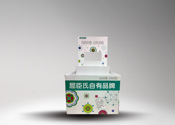Custom Folding Cardboard Advertising Displays For Cosmetics 4C Color supplier
