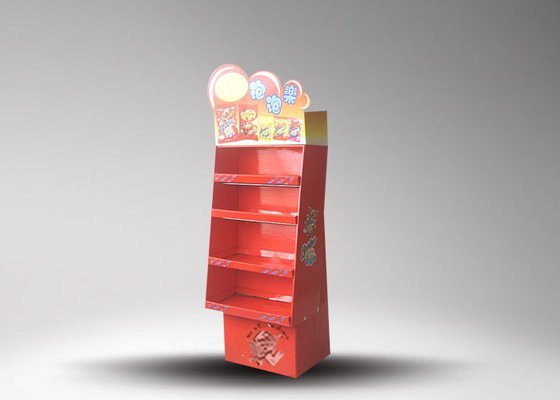 4 Shelves Custom Retail Cardboard Display Stands For Supermarket / Store supplier