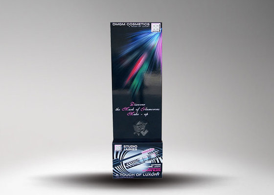 Colorful Cardboard Floor Shelf Display For Eyeliner Retail ,5-tier Paper Cosmetic Stands With Glossy supplier