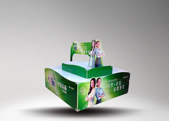 Large Size Cardboard Tailer Pallet Display Stands With Green Color Printing supplier