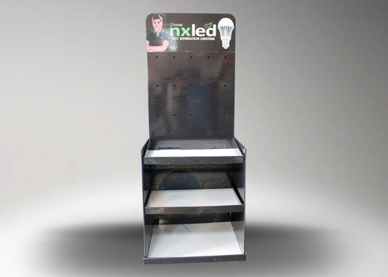 Custom Black Cardboard POS Display  , Free standing LED Bulb Display supplier