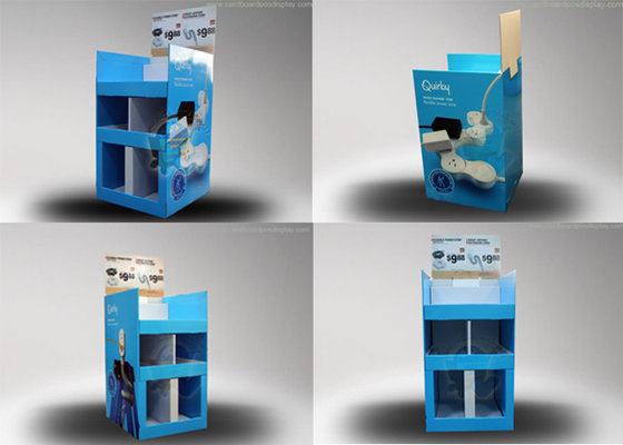 Blue Five Separate Area Corrugated Board Pallet Display Dtand supplier