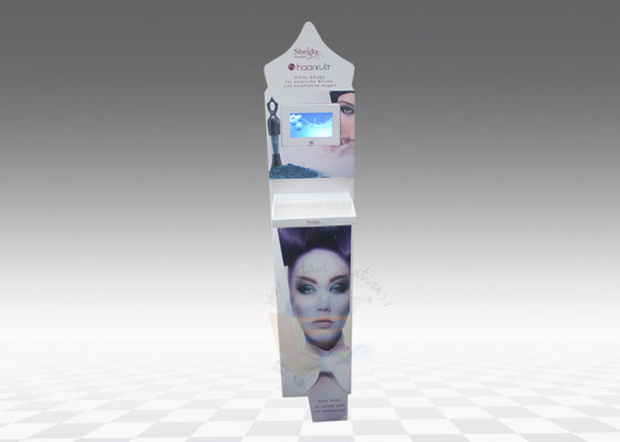 Glossy Finishing Cardboard Display Rack Corrugated With LCD Player supplier