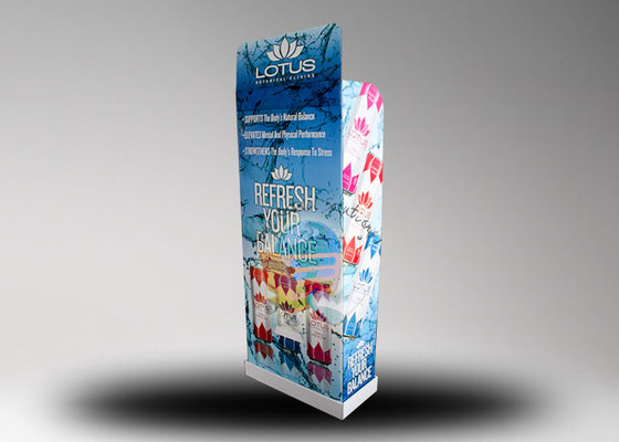 4C Printing Corrugated Floor Bottles Display Stand , Beverages Paper Display supplier