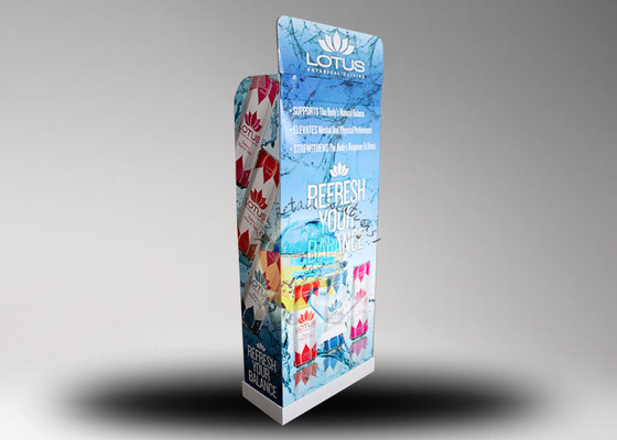 4C Printing Corrugated Floor Bottles Display Stand , Beverages Paper Display supplier