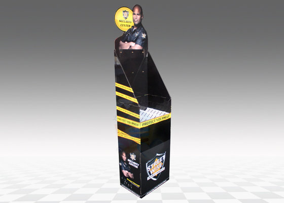 Recycled Cardboard Floor Display Stand With Hanging Hooks supplier