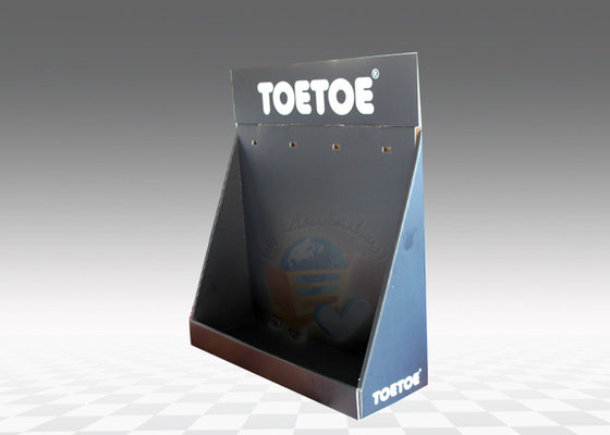 Durable Paper Cardboard Counter Display With 4 Plastic Hooks For Socks supplier