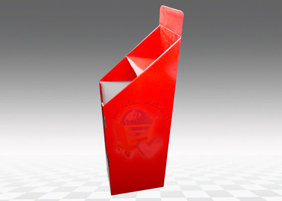 Environmental Cardboard Dump Bins , Red advertising display stand supplier