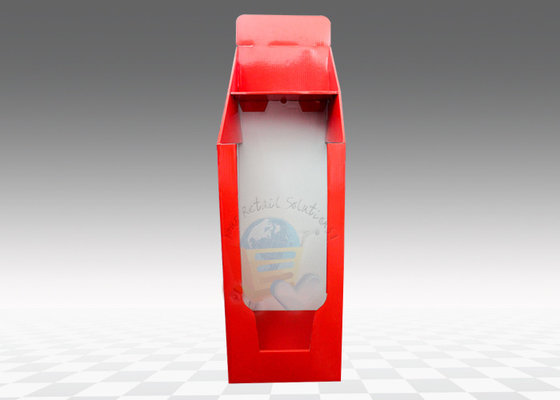 Environmental Cardboard Dump Bins , Red advertising display stand supplier