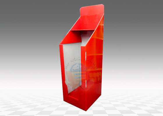 Environmental Cardboard Dump Bins , Red advertising display stand supplier