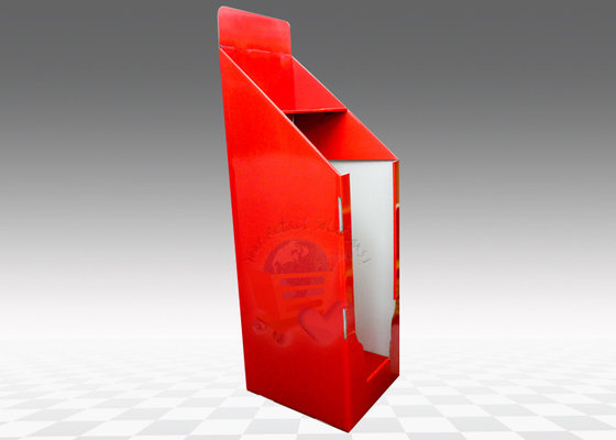 Environmental Cardboard Dump Bins , Red advertising display stand supplier