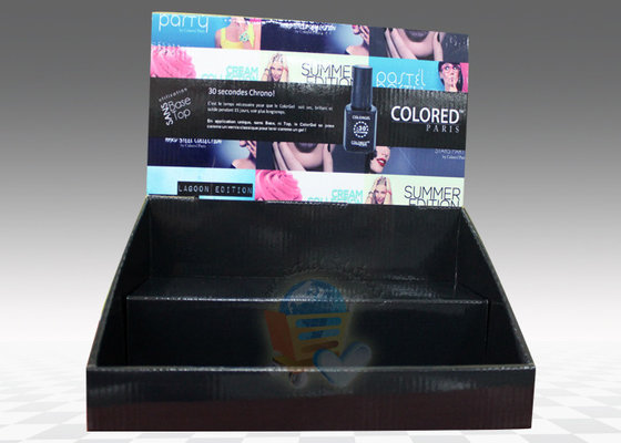 Table Top Cardboard Display Stand 2 Tiers for Cosmetics , foldable supplier