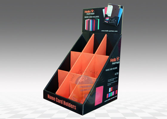 Black Glossy Cardboard Counter Table Top Card Display Stand Recyclable supplier