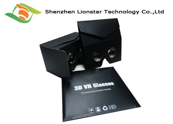 Flat Type Cardboard Virtual Reality 3D Glasses For 360 Video , Cardboard VR Viewer