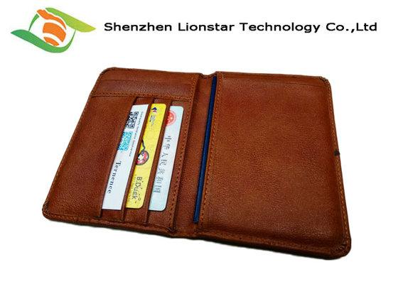 Handmade Leather Craft Gifts , PU Leather Passport Holder Travel Wallet