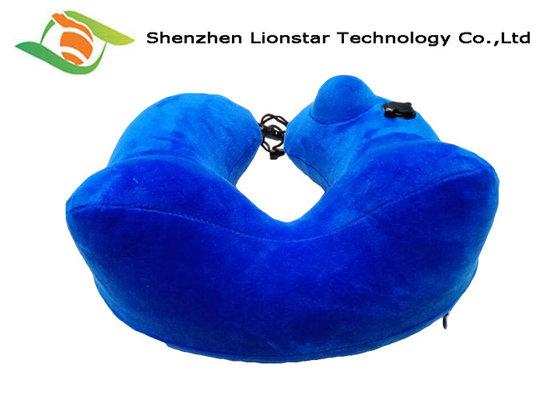 Small Volume Inflatable Travel Pillow Soft Polyester Velvet Material For Home / Office