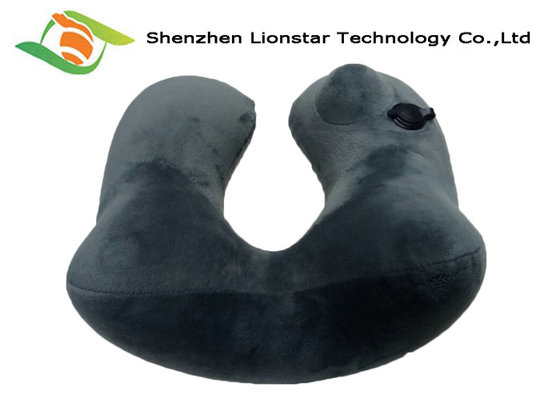 Velvet inflatable air travel pillow Customized Logo with eco friendly  material
