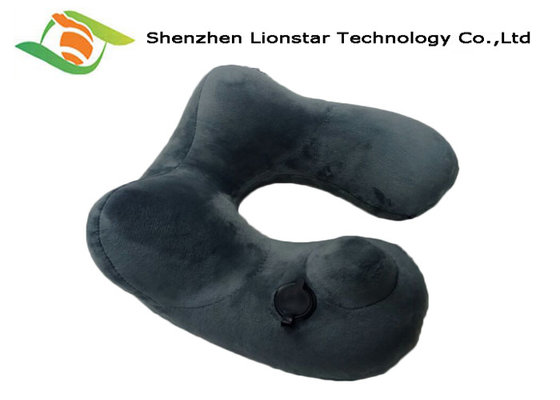 Velvet inflatable air travel pillow Customized Logo with eco friendly  material