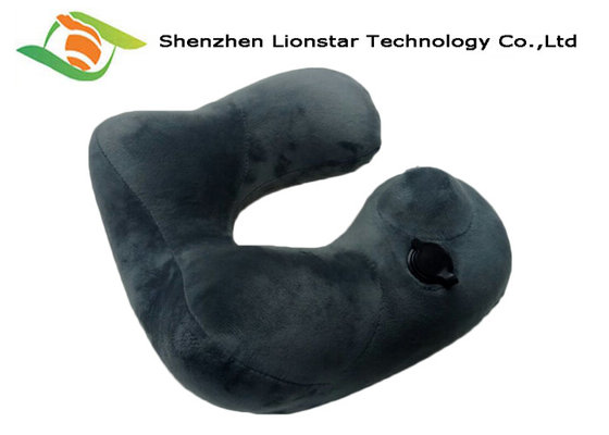 Velvet inflatable air travel pillow Customized Logo with eco friendly  material