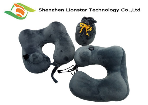 Hump Design Inflatable Travel Pillow With Ear Plugs And Drawstring Bag