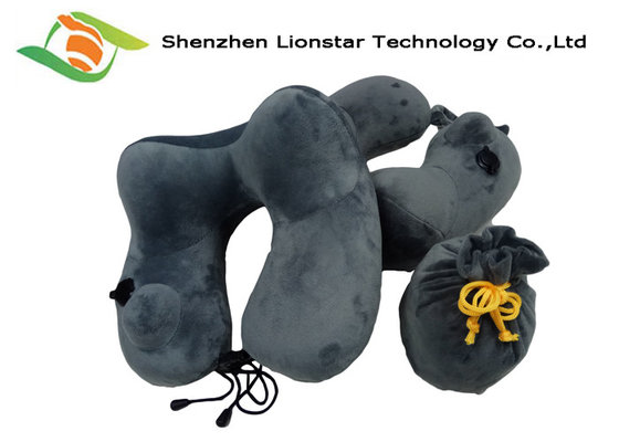 Hump Design Inflatable Travel Pillow With Ear Plugs And Drawstring Bag