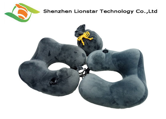 Hump Design Inflatable Travel Pillow With Ear Plugs And Drawstring Bag