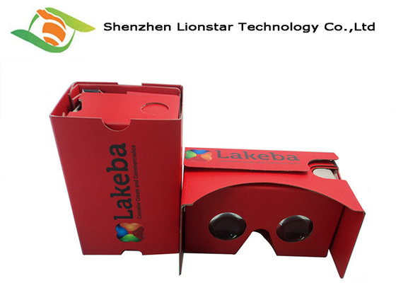 Red Paper Virtual Reality Cardboard Viewer 360 Degree 3D Goggles For Watching Movie