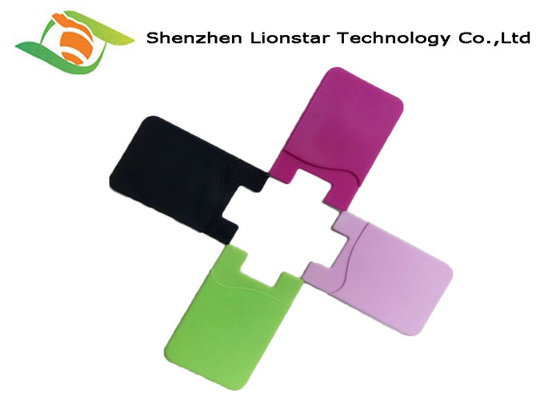 Silicone Adhesive Cell Phone Card Holder , Smart Wallet Mobile Card Holder