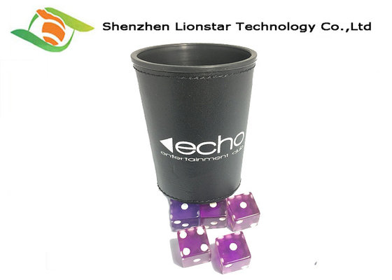 Funny Game PVC / Leather Dice Shaker Durable And Soft With Company Logo