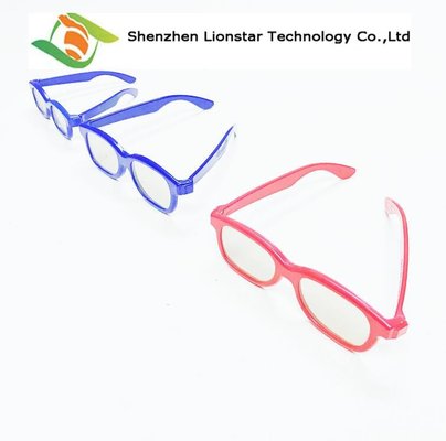 ABS Frame Plastic Anaglyph 3d Glasses For Dlp Projector Customized Logo