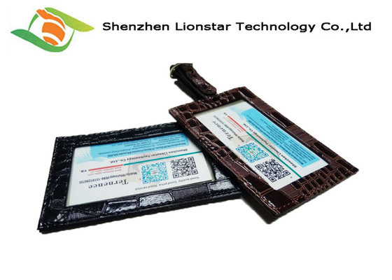 Elaborate Genuine Leather Craft Gifts , Logo Embossed Leather Luggage Tags