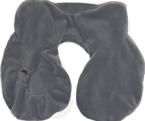 Airplane Sleeping Inflatable Travel Pillow With High Grade Crystal Velvet Fabric Material