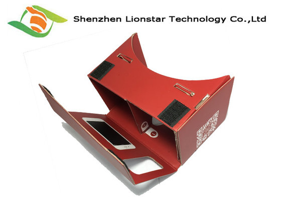 Red Virtual 3d Cardboard Virtual Reality Glasses For 3.5-5.3 Inch Smartphone