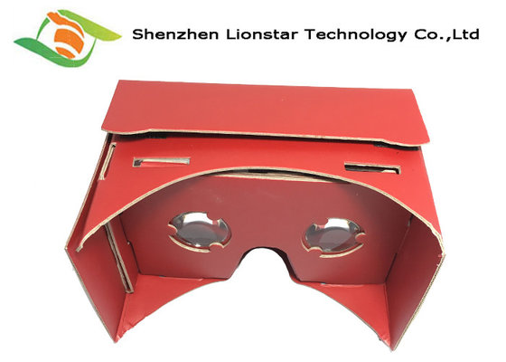 Red Virtual 3d Cardboard Virtual Reality Glasses For 3.5-5.3 Inch Smartphone