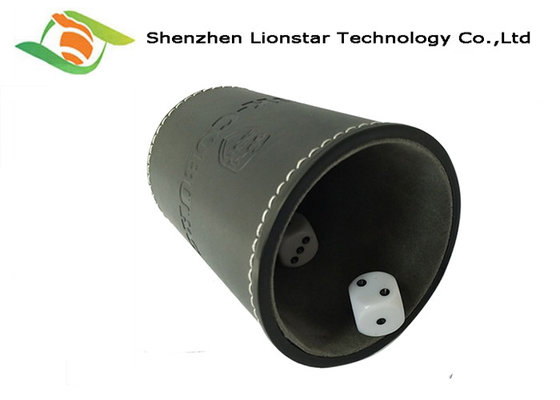 PU Leather Wrapped Game Dice Shaker Cup With ABS Or Acrylic Material Dices