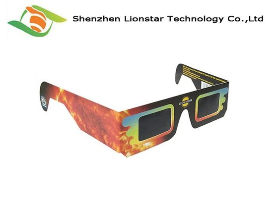 OEM Shape Solar Eclipse Paper Passive 3D Glasses Custom 4 Color Printing