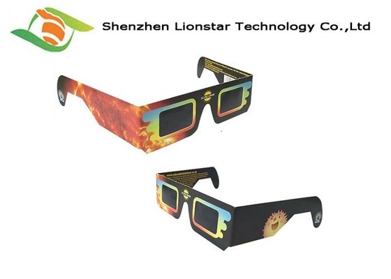 OEM Shape Solar Eclipse Paper Passive 3D Glasses Custom 4 Color Printing