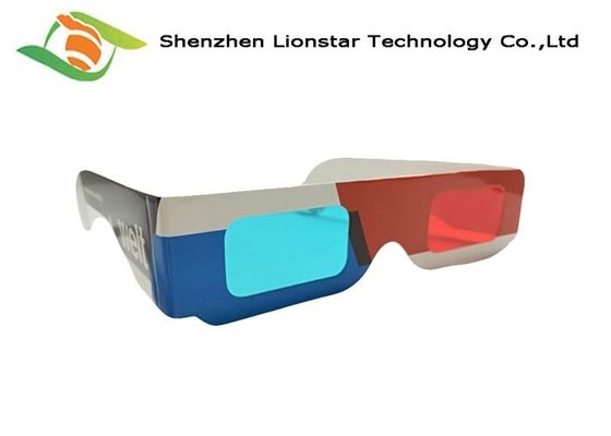Paper Red Blue Anaglyph 3d Glasses For Red - Cyan 3D Movies / Customized Logo