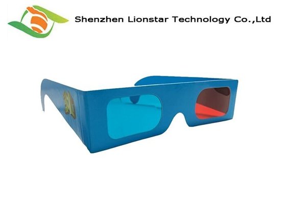 Paper Red Blue Anaglyph 3d Glasses For Red - Cyan 3D Movies / Customized Logo